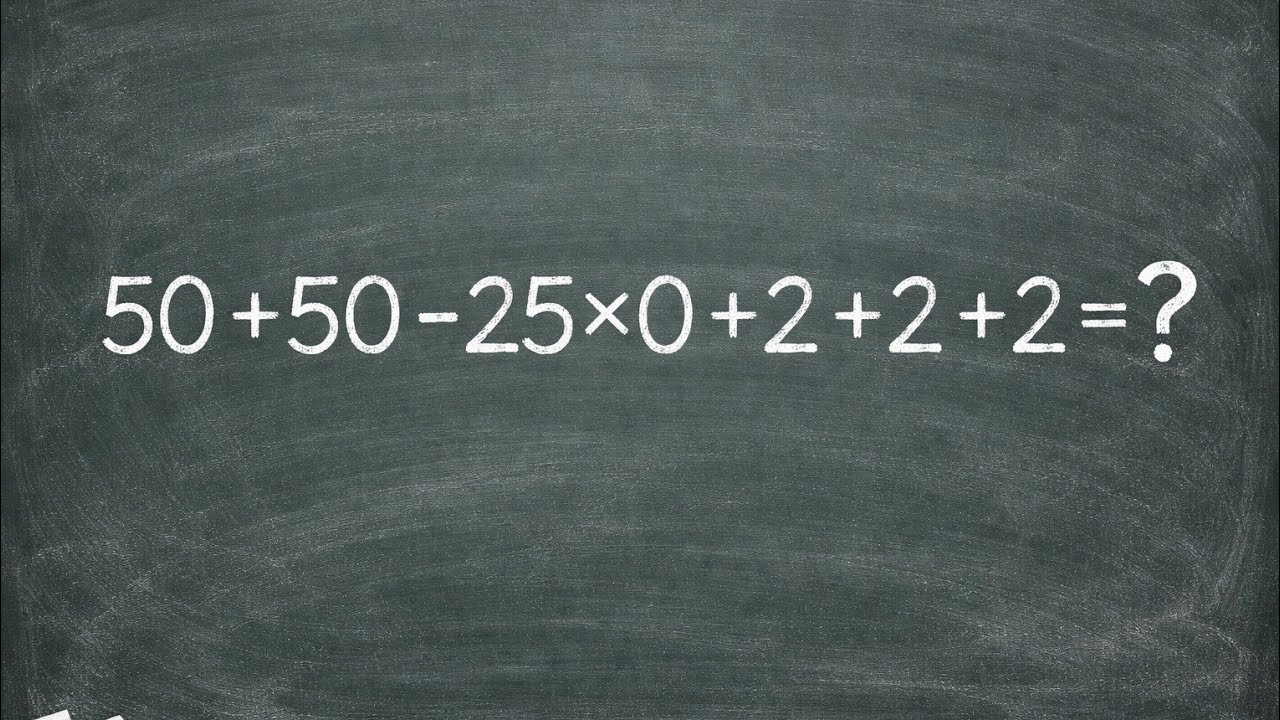 50+50-25×0+2+2+2=?