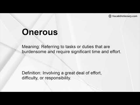 Onerous Meaning