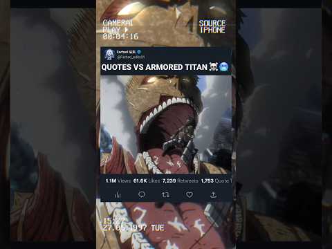 Quotes Vs Armored Titan ☠️🥶 #shots #aot #reiner #ytshorts #eren #foryou #foryou #quotes