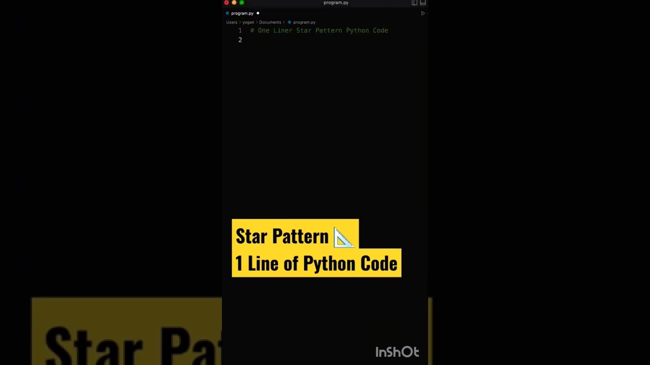 Star Pyramid Pattern using One Line Python Code #shorts#coding#programming