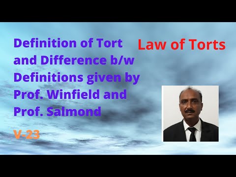 Definition of Tort by different authors / Winfield law of torts / Salmond law of torts