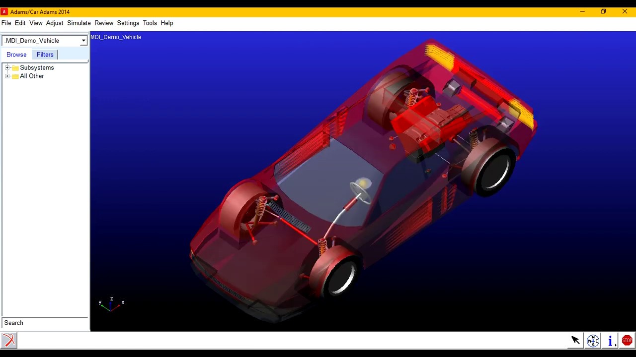 Adams Car : Acceleration test simulation
