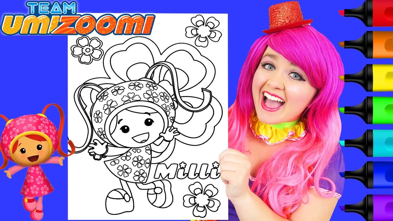 Coloring Milli Team Umizoomi Coloring Page Prismacolor Paint Markers | KiMMi THE CLOWN