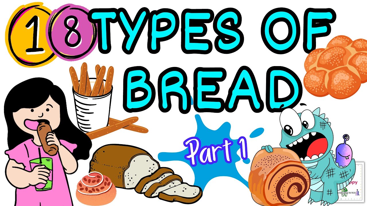 18 Types Of Bread p1 | Bread Names In English | Bakery Vocabulary | English Vocabulary For Kids