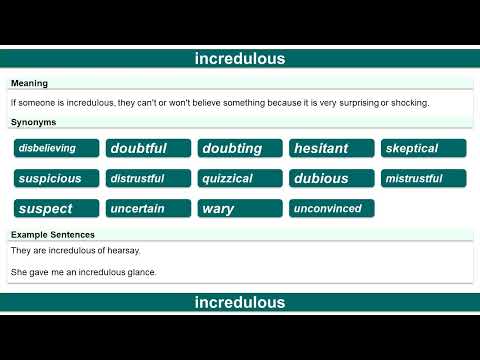 incredulous, Thesaurus, Synonyms, Vocabulary Development, English Practice for Fluency #Words