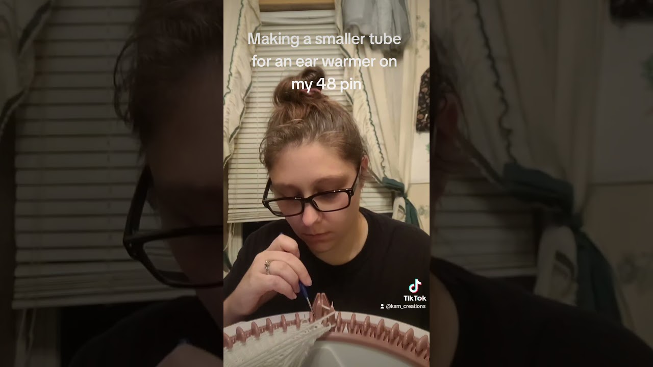 Smaller tube on 48 pin for an ear warmer. #KSMCreations #knit #knittingmachine #fy #foryou #fyp