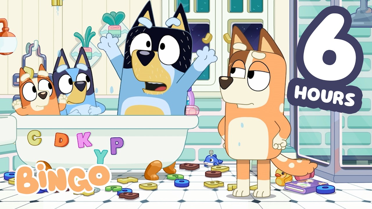 🔴LIVE: Bath Time With Bingo! 🛁🧡| 6 Hours Of Avoiding Bedtime﻿ | Bingo - Official Channel