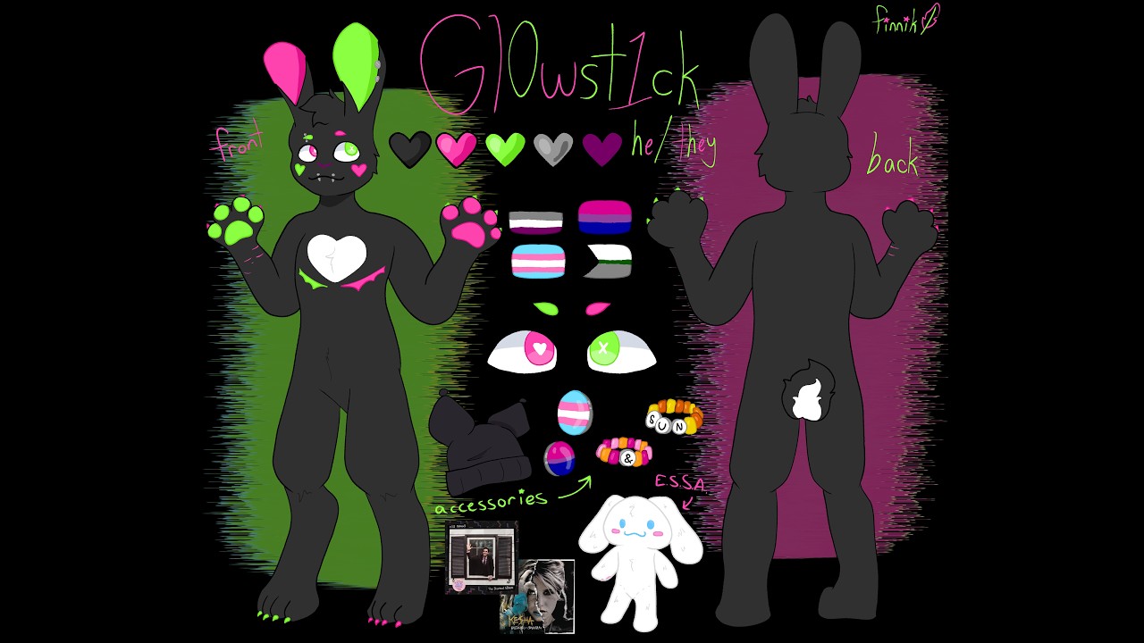 Gl0wst1ck Reference Sheet - Speedpaint