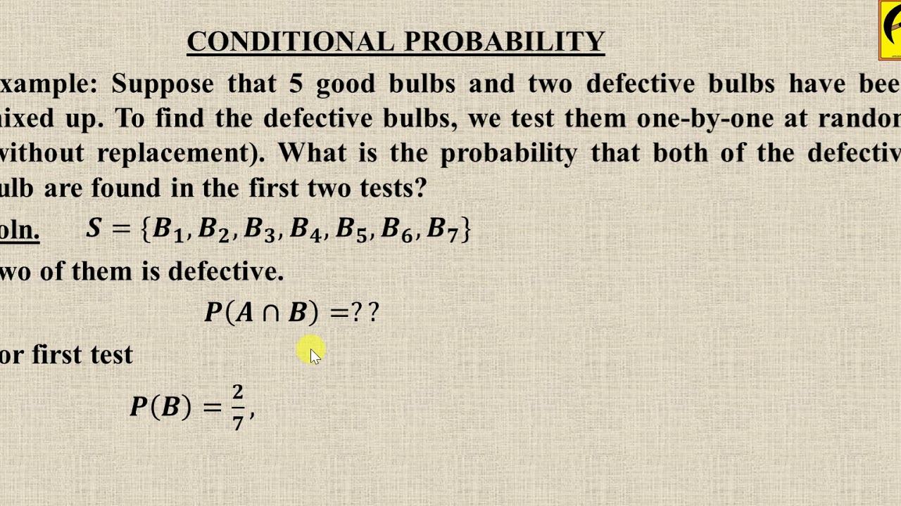 Example2 Conditional Probability| Probability-Engineering Mathematics| Explained with solved example