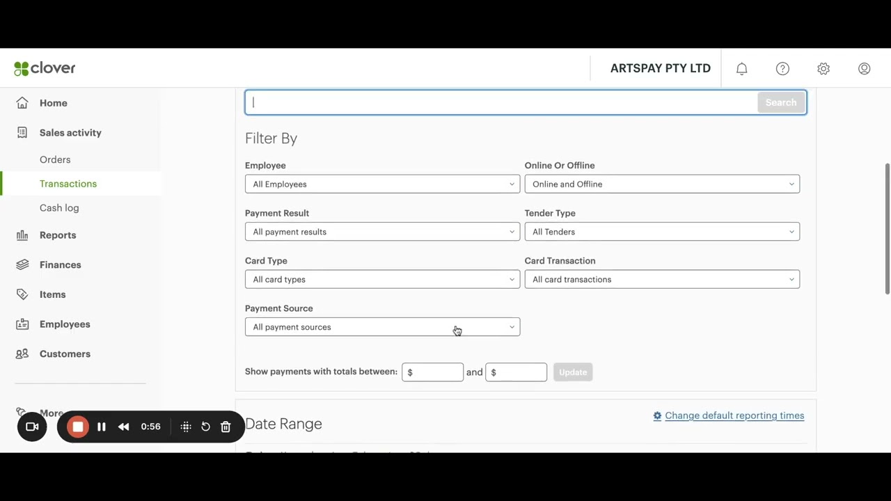 Clover Dashboard  - Processing a Refund