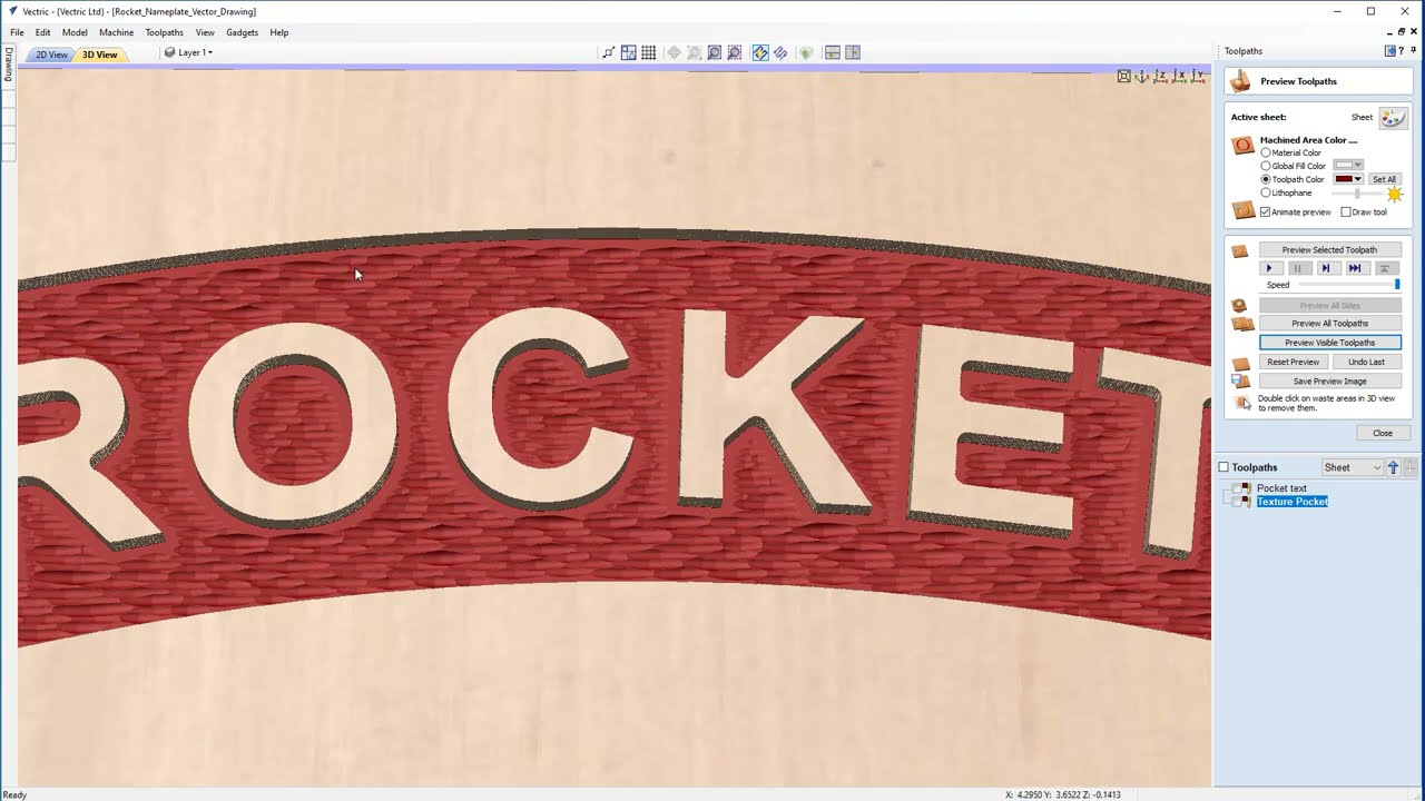 Rocket Nameplate - 2.5D Toolpaths | Vectric V11 Tutorials