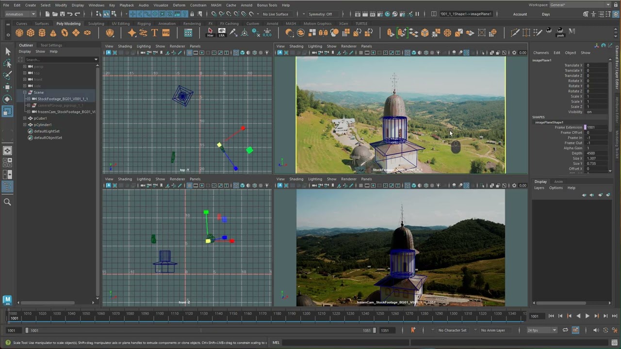 okPushy2 – Push & Pull Objects in Camera Space | Maya Python Tool