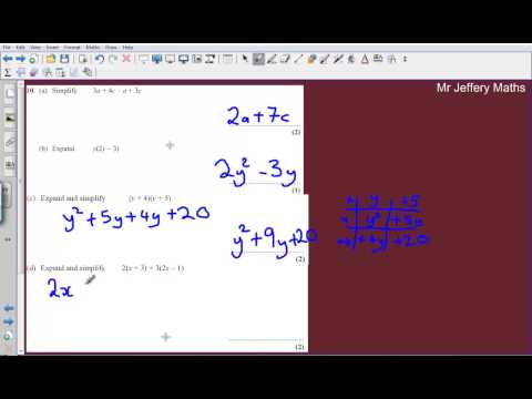 Expand and Simplify Exam Questions