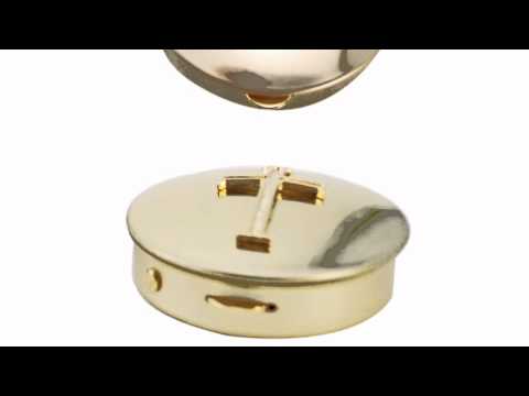 Stamped Pyx w/ Gold Latin Cross