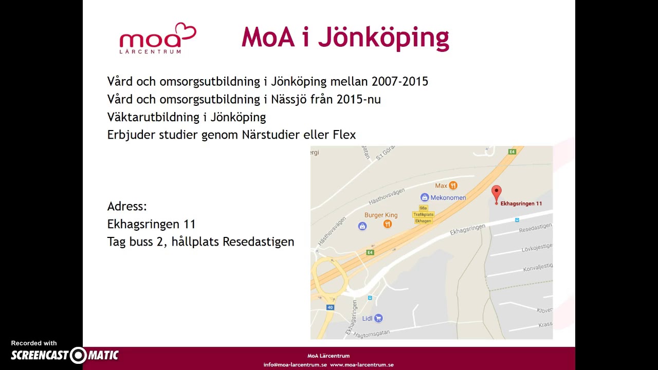 Information om MoA Lärcentrum till elever på MedLearn