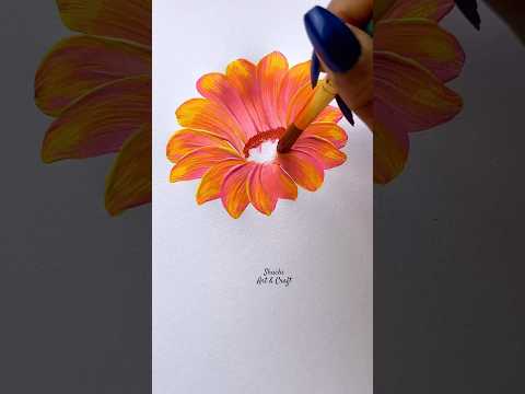 One stroke floral art #art #shorts #flowers #painting #drawing