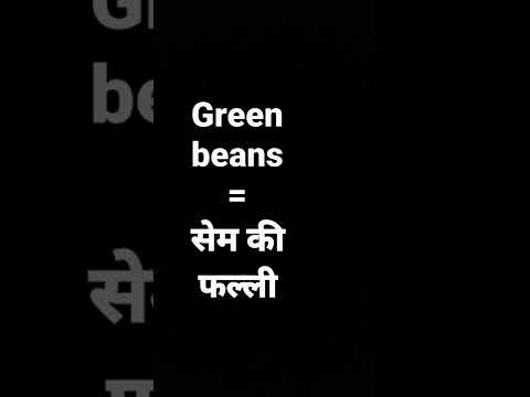green beans meaning in hindi and its parts of speech and its pronunciation