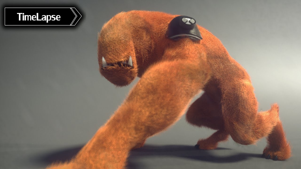 Realistic Wildmutt - Ben 10 (Blender Timelapse)