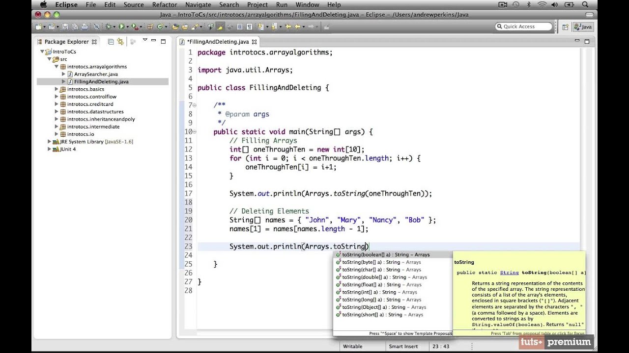 05   Filling & Deleting Array Elements