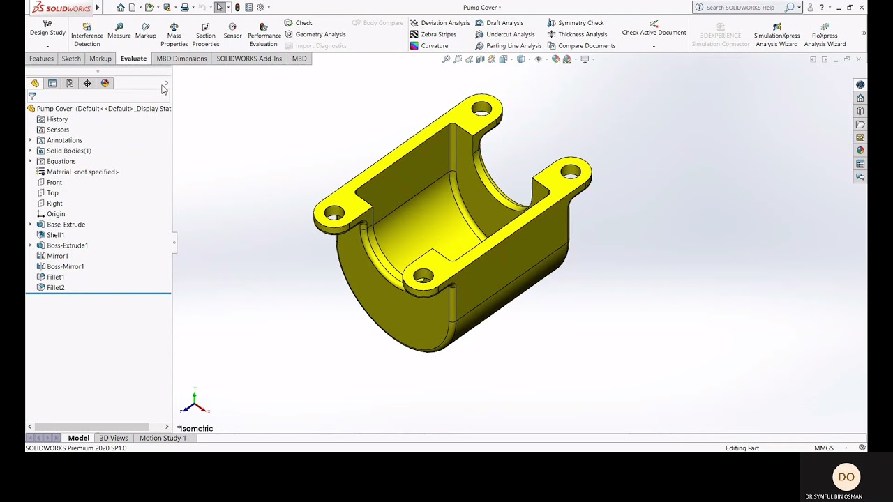 SimulationXpress using Solidworks (no sound)