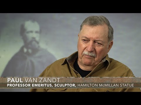 Hamilton McMillan statue restoration with sculptor, Paul Van Zandt - UNC Pembroke