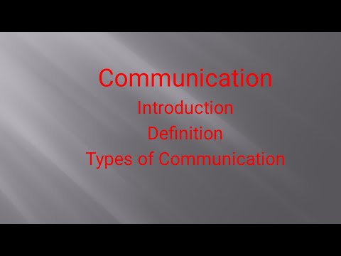 What is communication and types of Communication 👍