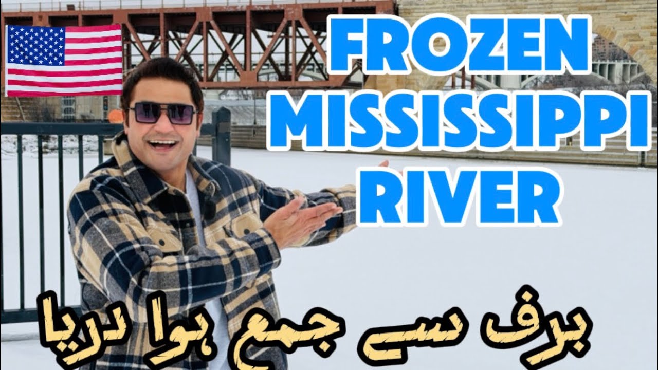 Frozen Mississippi River & Stone Arch Bridge | Minnesota Winter Life USA