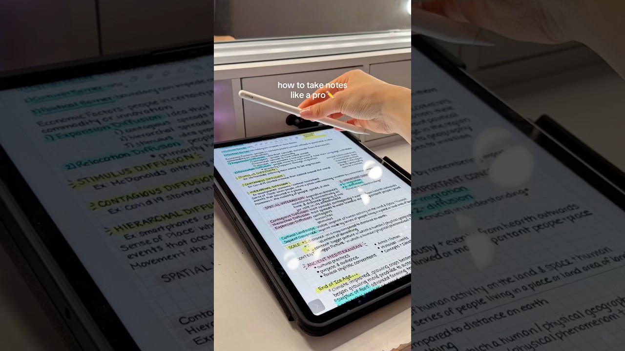 how to take notes like a pro✨✏️✍️#notes #ipad #study #student #explore #shortsfeed #viralshorts