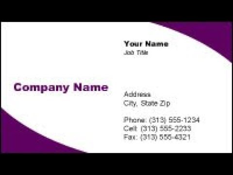 Business Card Template Word