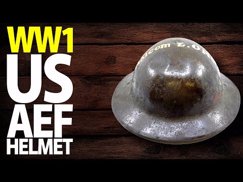 WW1 US AEF Brodie Helmet: Rare Named Painted Camouflage Collectible History