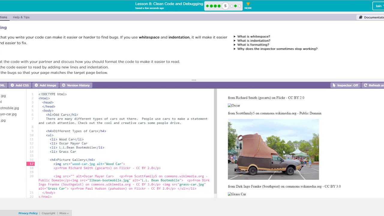 Unit 2-Lesson 8-Section 5-Clean Code & Debugging