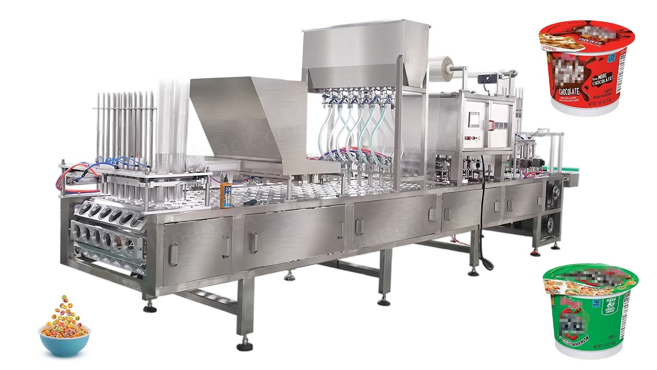 Automatic Dry Fruits Popcorn Cereal Granule Cups Filling And Sealing Machine