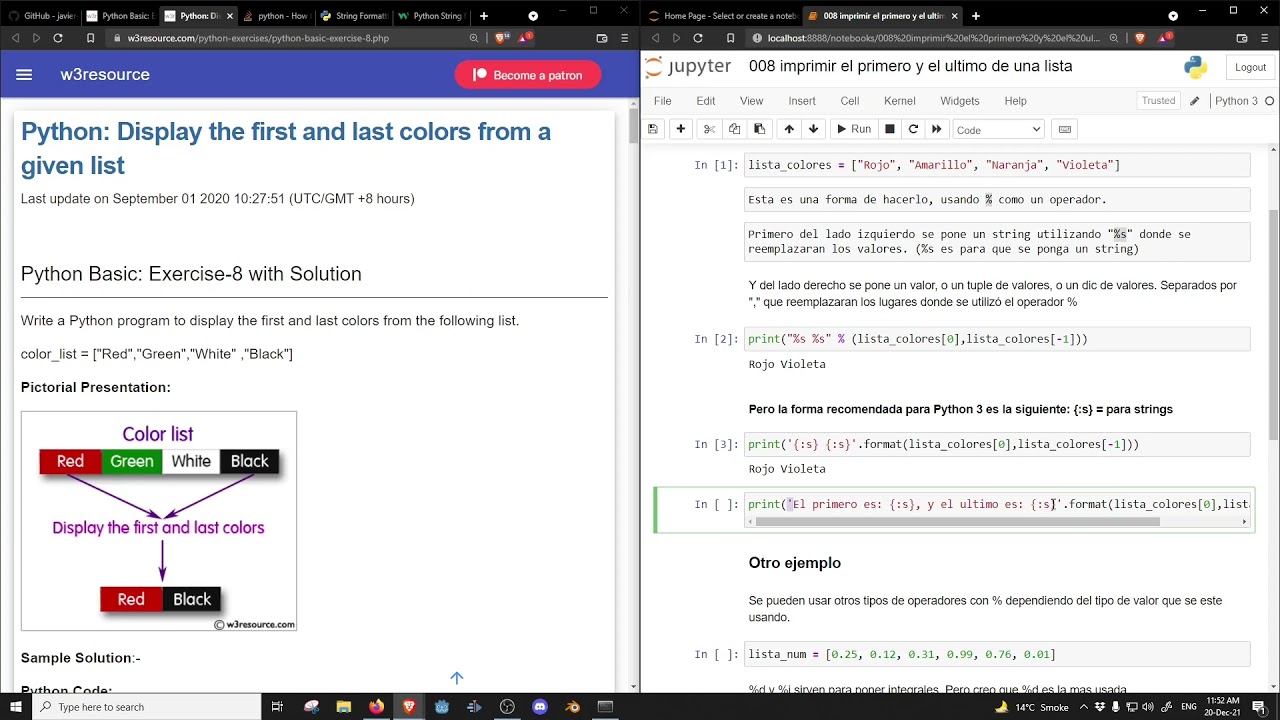 008 - Python ejercicios w3 - Primero y ultimo de la lista