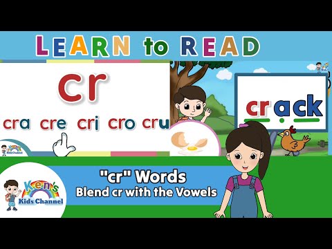 Consonant Blend "cr" | Blending "cr" with the Vowels and "cr" Words | Reading English for Kids