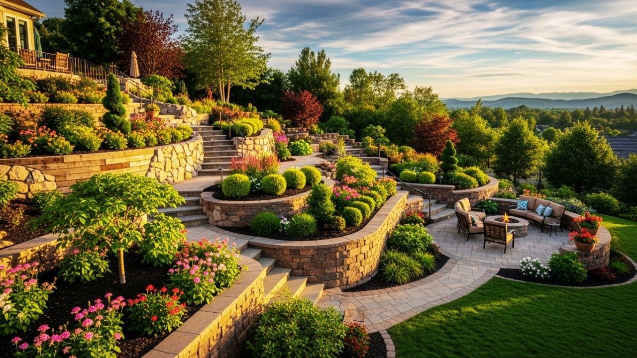 12 Sloped Backyard Landscaping Ideas 🌄 | Stunning Terraced Garden & Retaining Wall Designs 2025