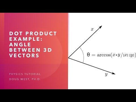 Dot Product Example: Angle Between 3D Vectors