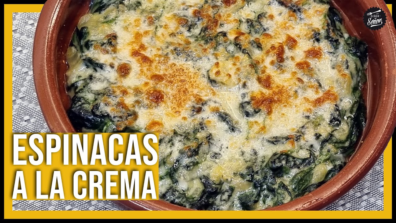 😋 ESPINACAS A LA CREMA 🌿 (Gratinadas con queso en 15 MINUTOS)