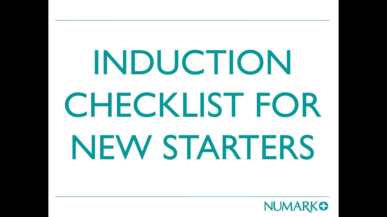 Numark - Induction Checklist - New Starters