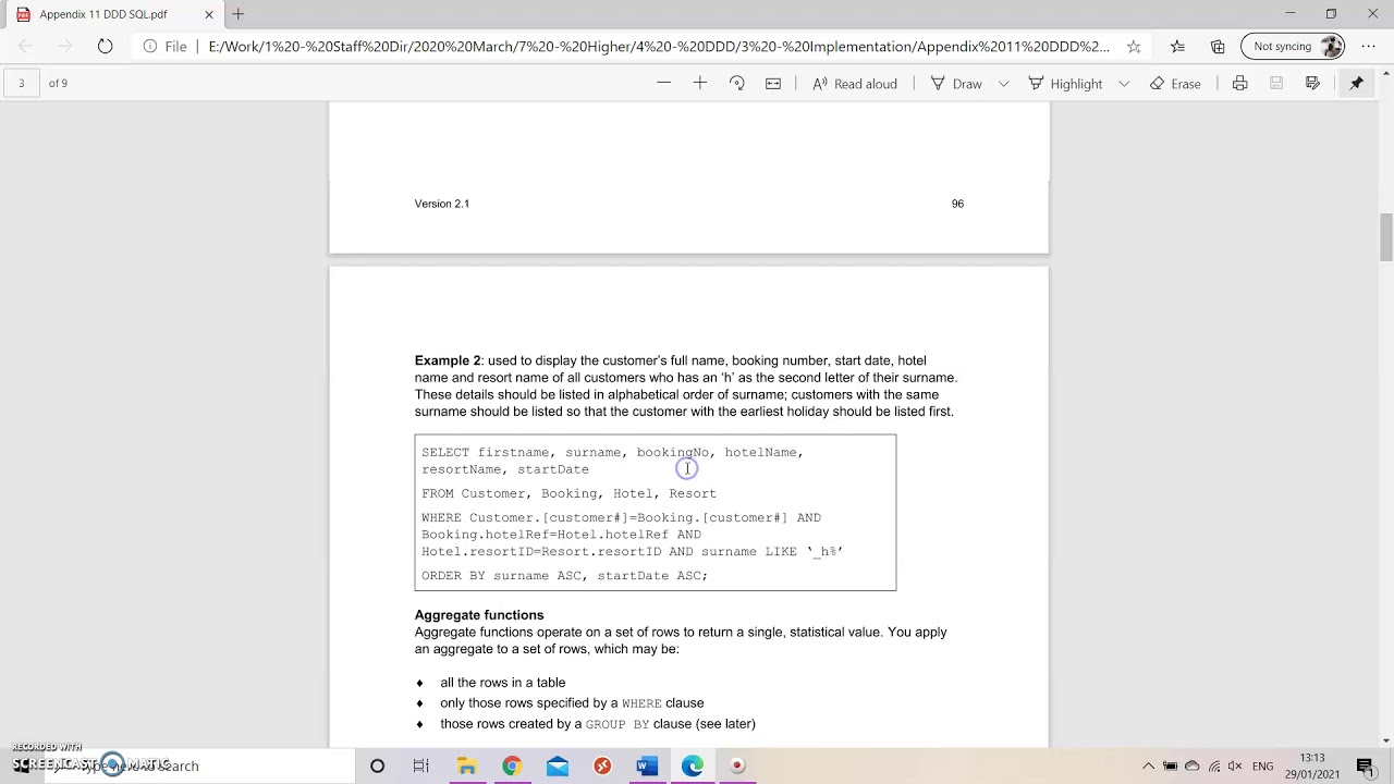 Higher Computing Science DDD Lesson 6 - Writing SQL Statements