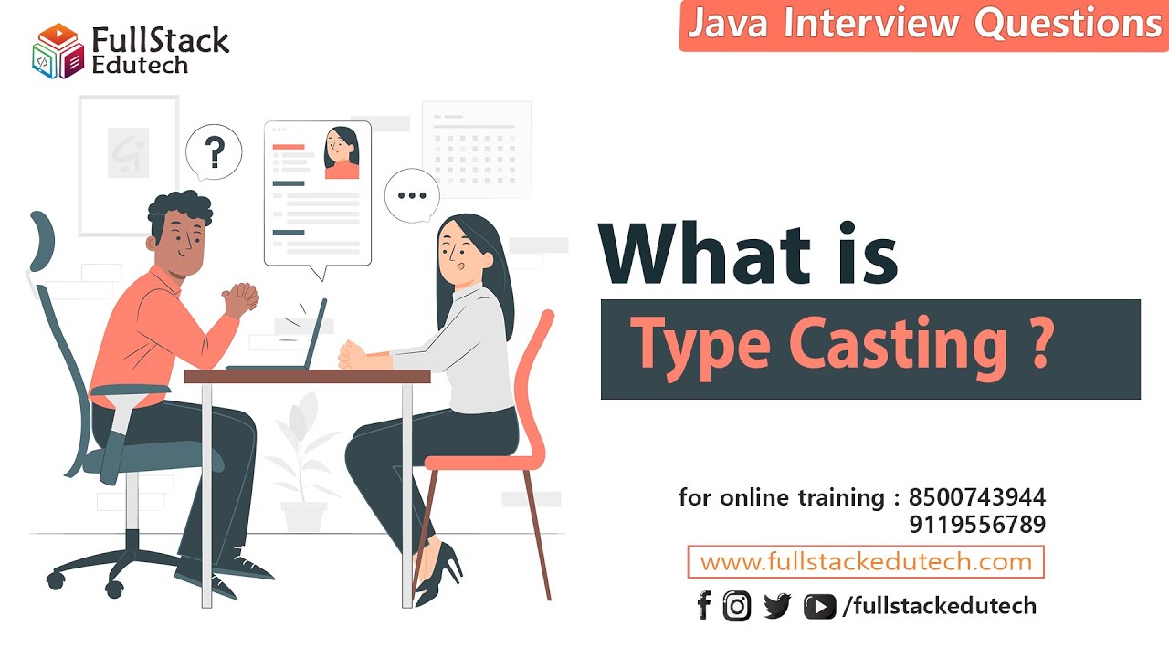 What is Type Casting ? | Java Interview Questions | Fullstack Edutech #javainterviewquestions #java