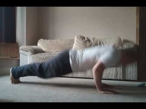 first 40 press ups, of 3000, for cancer research,