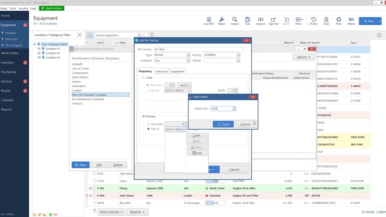 Fleet Maintenance Pro 15 - Preventive Maintenance Templates