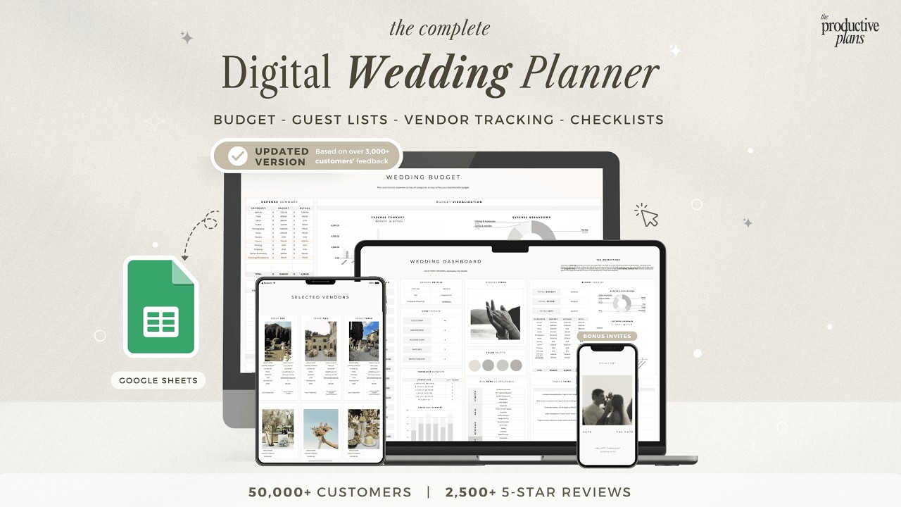 Ultimate Wedding Planner Spreadsheet — Budget, Guest List, Seating Plan & More (Full Walkthrough)