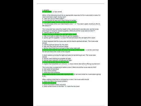 Certified Nursing Assistant examination CNA Written Test Updated 2025 pdf