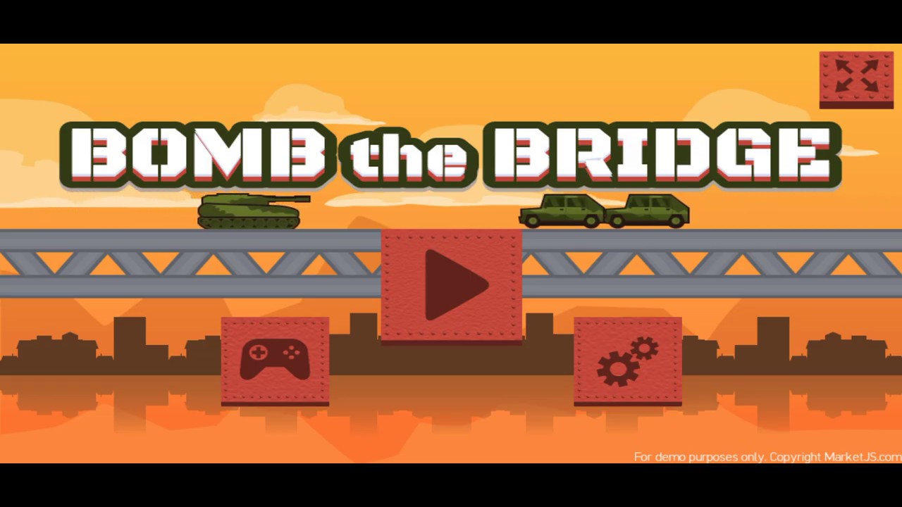 Bomb the bridge game created by construct2/construct3
