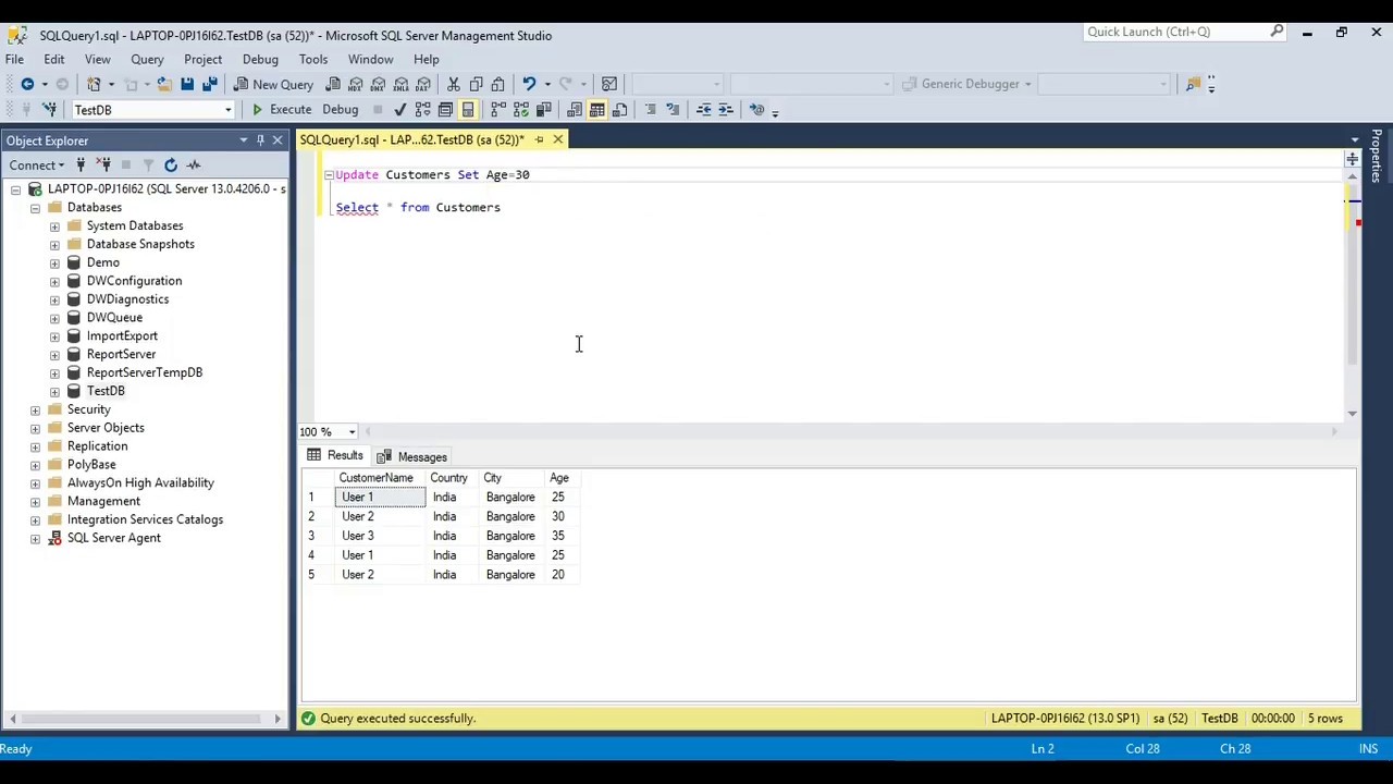 SQL Server Update Statement