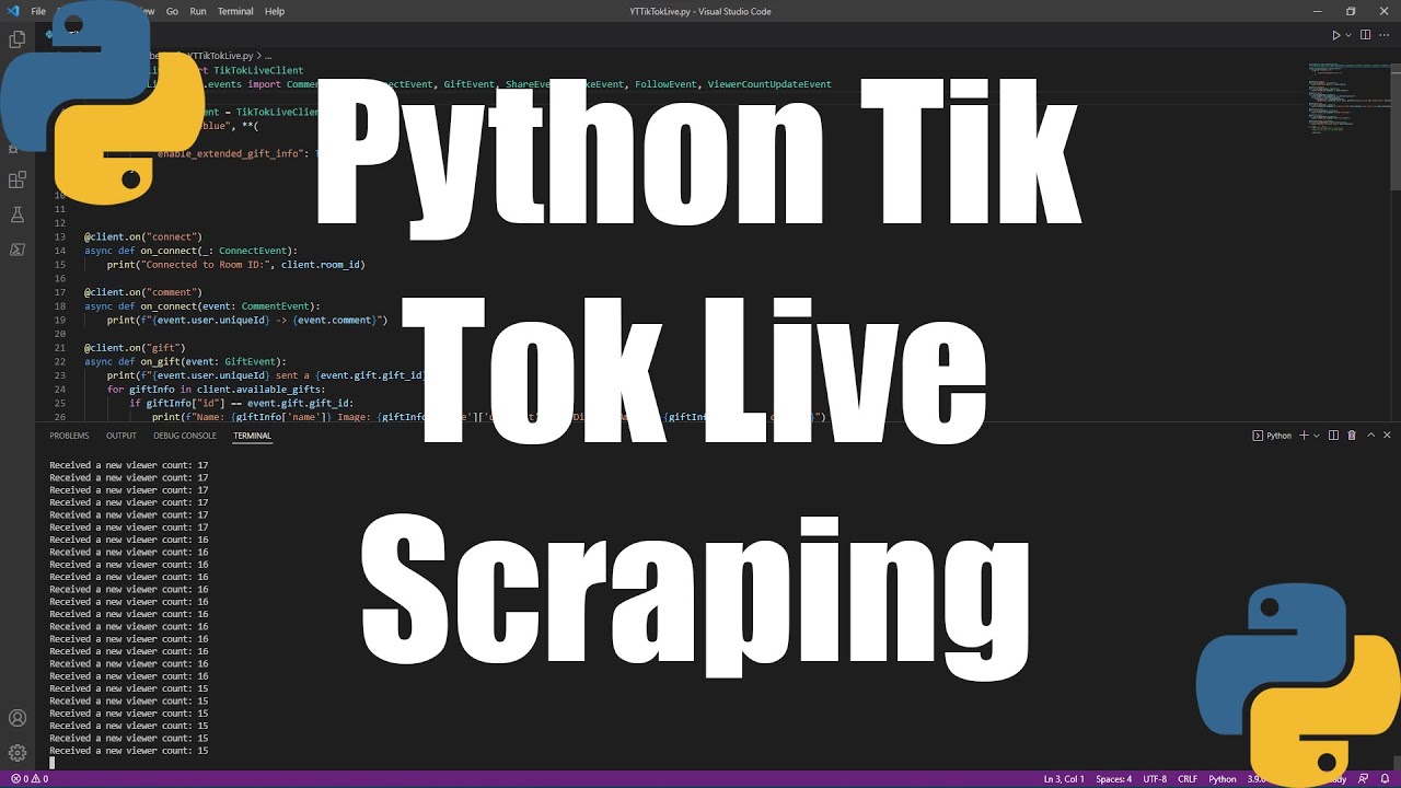 How to scrape Tik Tok Live Data with Python