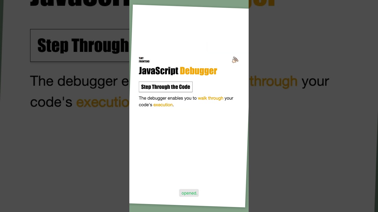 #JavaScript #Debugger