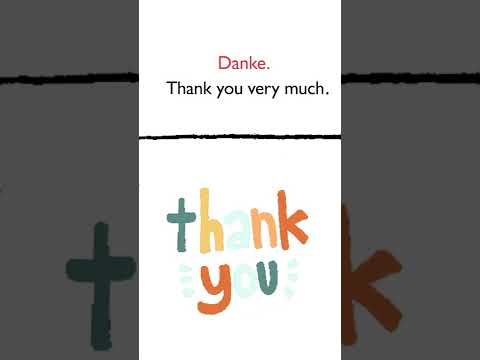 How do you say thank you in German