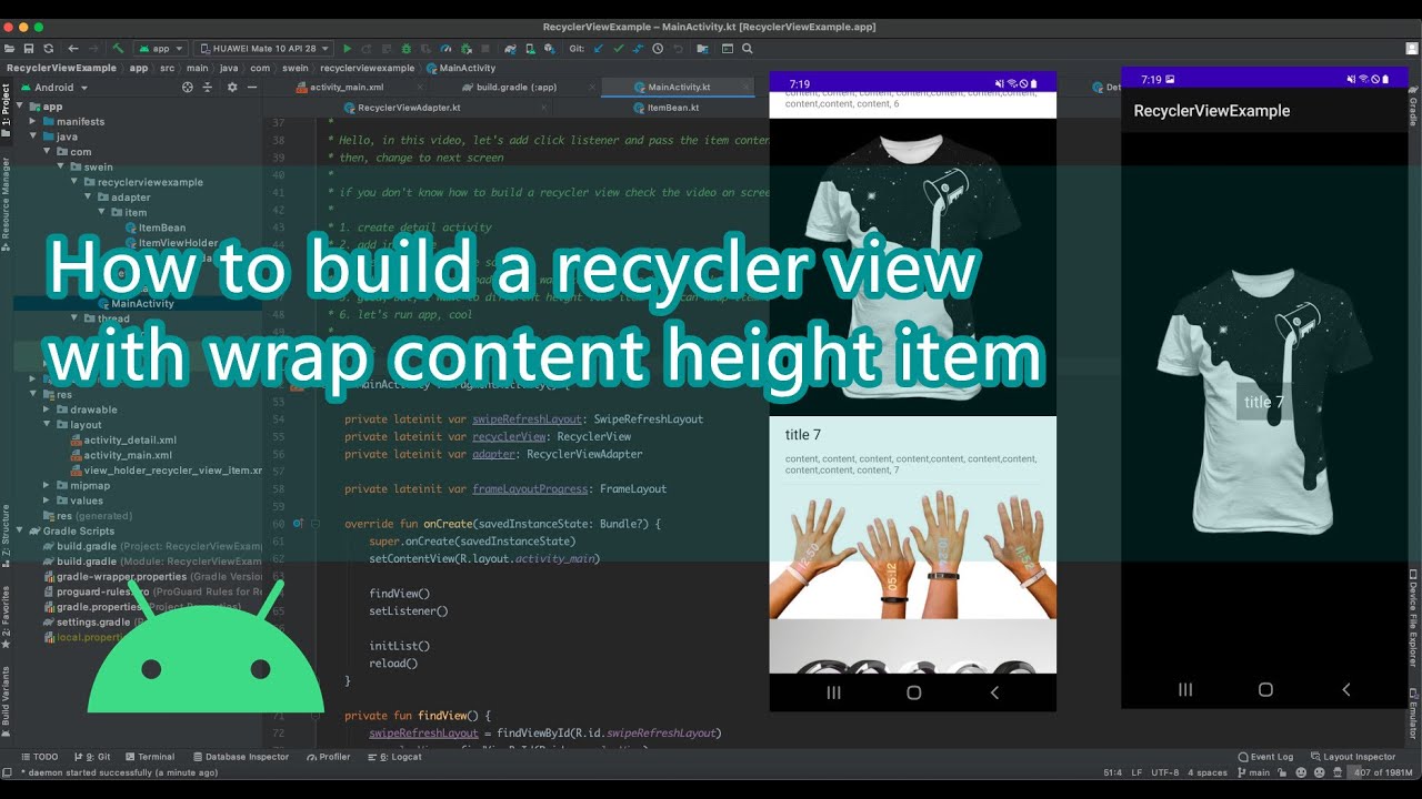 android recyclerview height wrap content | recyclerview dynamic height item | recyclerview tutorial